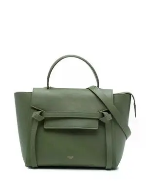 Celine 2019 Micro Grained Calfskin Belt Bag Satchel - Green