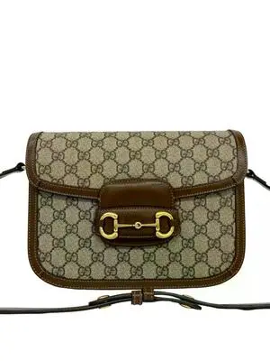 Gucci 2016-2026 Medium Gg Supreme Horsebit 1955 Shoulder Bag - Neutrals