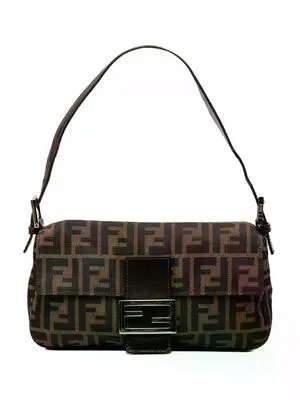 Fendi 20th Century Zucca Canvas Baguette Shoulder Bag - Brown