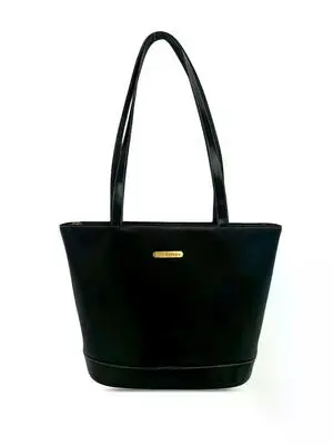 Burberry 1990-2000 Leather Tote Bag - Black