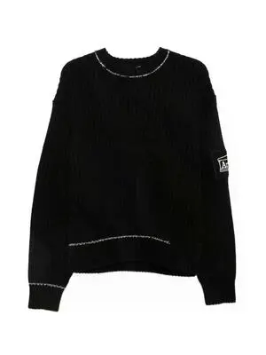 Aries Logo Patch Long Sleeve Sweater