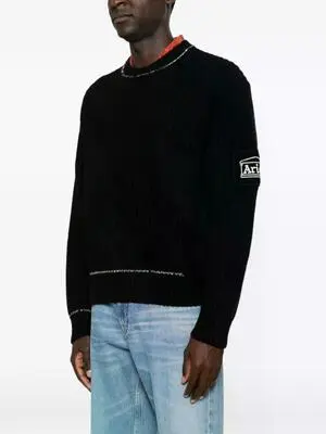 Aries Logo Patch Long Sleeve Sweater