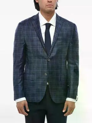 Corneliani Gate Checked Single-breasted Blazer - Blue