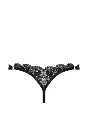 MAISON CLOSE Lace Ring-detail Thong - Black