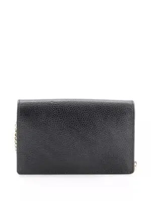 Gucci Gg Marmont Chain Wallet Leather Mini Crossbody Bag - Black