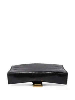 Balenciaga Hourglass Croc-embossed Wallet On Chain