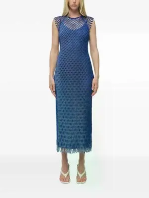 Simkhai Faylen Open-weave Midi Dress