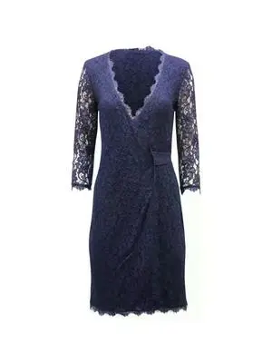 Diane Von Furstenberg Lace Wrap Dress - Blue