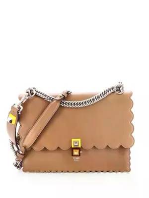 Fendi Kan I Bag Leather Medium Shoulder Bag - Brown