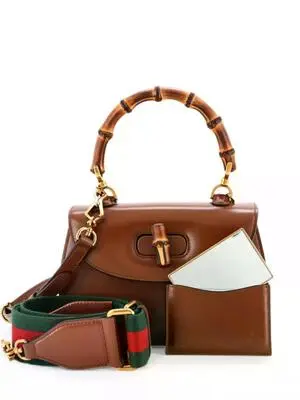 Gucci Bamboo 1947 Top Handle Bag Leather Small Satchel - Brown