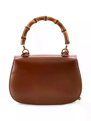 Gucci Bamboo Top Handle Bag Leather Small Satchel - Brown