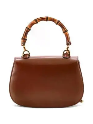 Gucci Bamboo Top Handle Bag Leather Small Satchel - Brown