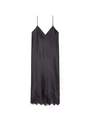 NILI LOTAN Seve Lace-trim Midi Dress - Black