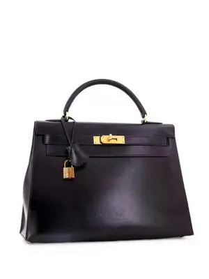 Hermès Kelly Handbag Box Calf With Gold Hardware 32 Satchel - Black