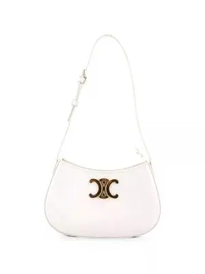 Celine Triomphe Tilly Bag Smooth Calfskin Medium Shoulder Bag - White