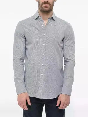 SALVATORE PICCOLO Long-sleeved Striped Shirt - Blue