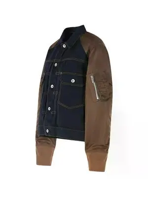 Sacai Contrast-stitch Denim Jacket - Blue