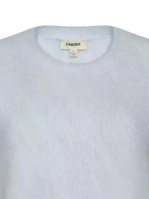 L'Agence Guinevere Ribbed Knit Short-sleeve Sweater