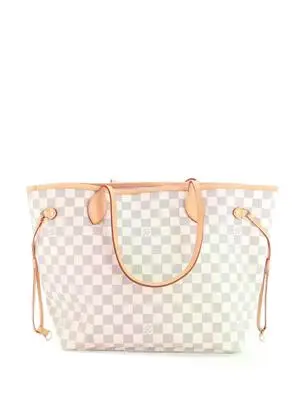 LOUIS VUITTON Neverfull Nm Damier Mm Tote Bag - White
