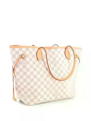 LOUIS VUITTON Neverfull Nm Damier Mm Tote Bag - White
