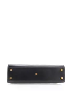 Saint Laurent Manhattan Top Handle Flap Bag Leather Medium Satchel