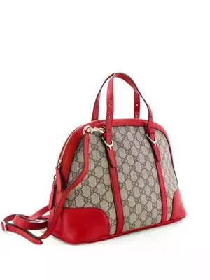 Gucci Nice Top Handle Bag Gg Coated Canvas Small Satchel - Brown