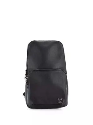 LOUIS VUITTON Avenue Sling Bag Taiga Leather Crossbody Bag - Black