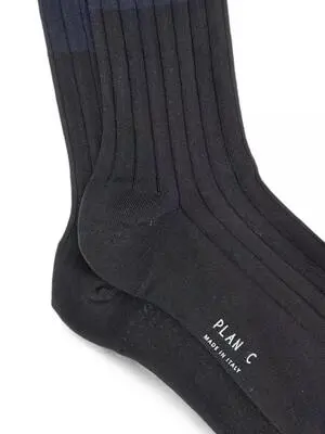 Plan C Ribbed Logo-print Socks