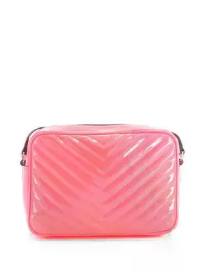 Saint Laurent Lou Camera Bag Matelassé Chevron Patent Small Crossbody Bag - Pink