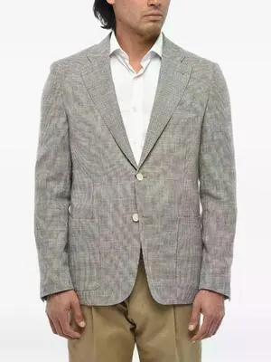 Corneliani Pin-detail Houndstooth Blazer - Neutrals