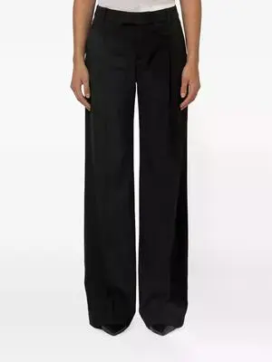 Federica Tosi Pressed-pleat Wide-leg Trousers - Black
