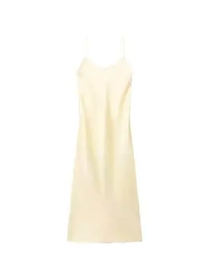 Another Tomorrow Satin-finish Spaghetti-strap Maxi Dress