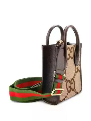 Gucci Vertical Tote Jumbo Gg Canvas Mini Crossbody Bag