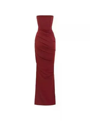 Alex Perry Strapless Draped Gown Maxi Dress
