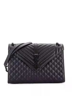Saint Laurent Classic Monogram Envelope Satchel - Black