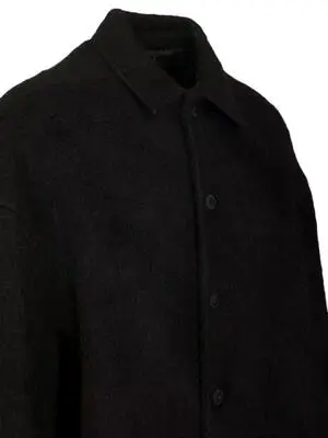 Rick Owens Tower Buttoned Brad Coat In Boiled Wool