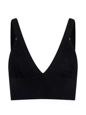 L'Agence Reverie Pointelle-knit Vest - Black
