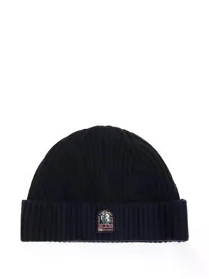 PARAJUMPERS Ribbed-knit Logo-patch Beanie Hat - Blue