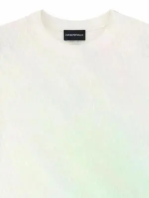 Emporio Armani Chevron Knit Short-sleeve Sweater