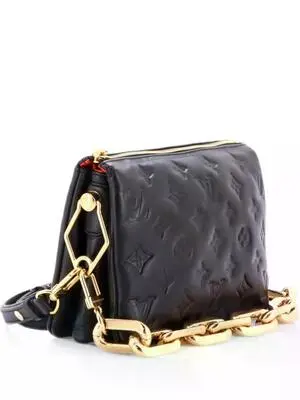 LOUIS VUITTON Coussin Bag Monogram Embossed Lambskin Bb Crossbody Bag - Black