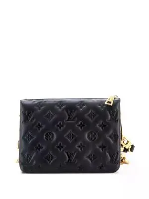 LOUIS VUITTON Monogram Embossed Lambskin Coussin Bb Bag - Black