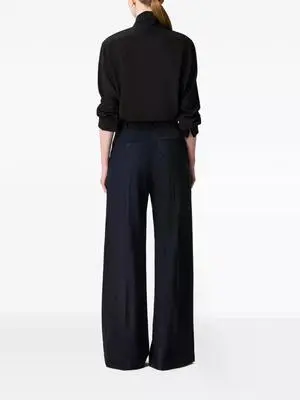 Another Tomorrow Signature Bow Blouse - Black