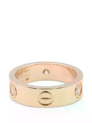 Cartier 18k Rose Gold Diamond Love Ring - Pink