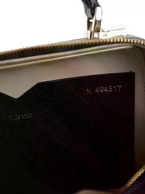 VALEXTRA Bicolor Leather Tote Bag