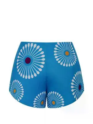 CALA DE LA CRUZ Bahamas Floral-print High-waisted Shorts