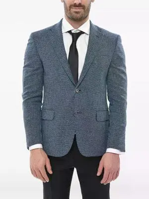Corneliani Checked Single-breasted Blazer - Blue