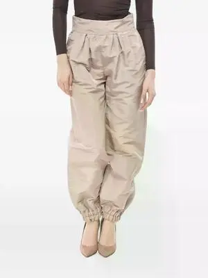 SUPER BLOND Pleated Balloon Trousers - Neutrals