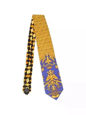 Versace Baroque Medusa Silk Neck Tie - Yellow