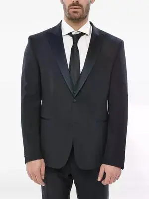 Corneliani Satin-lapel Three-piece Suit - Blue