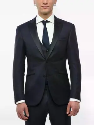 Corneliani Jacquard Satin-lapel Suit - Blue